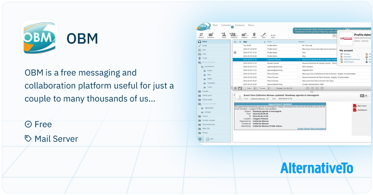 OBM: Free messaging and collaboration platform useful for just a couple ...