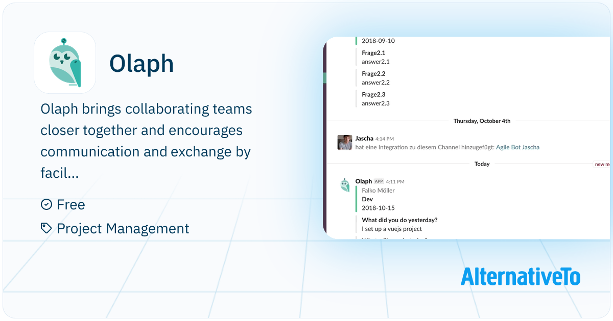 Olaph: Create standups inside Slack for free. | AlternativeTo