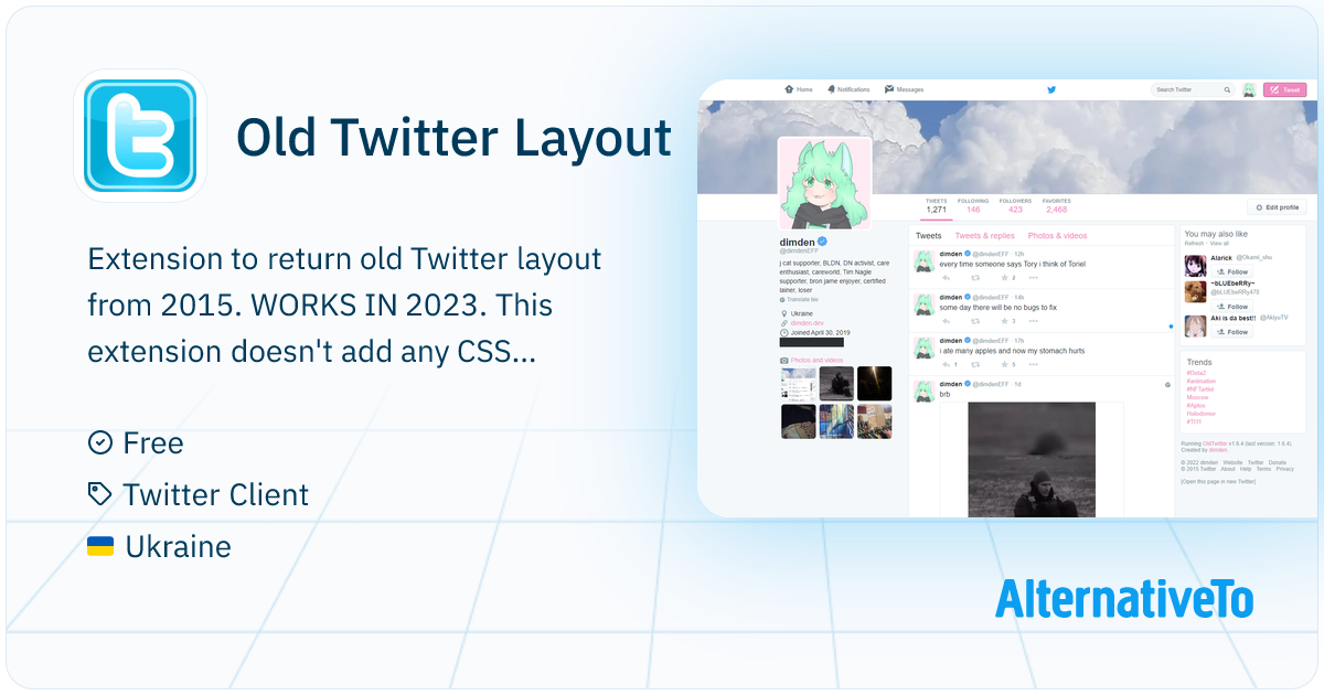 Old Twitter Layout: Extension to return old Twitter layout from 2015 ...