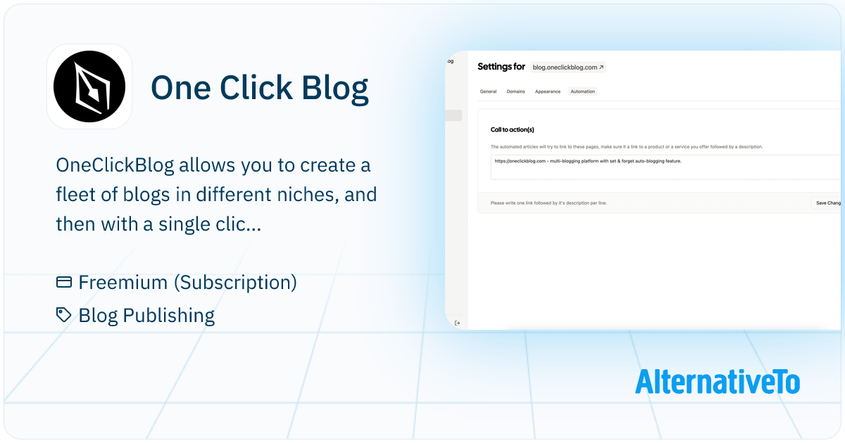 One Click Blog: Multi-blogging platform with automated article ...