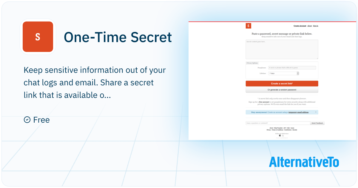 One-Time Secret: Way to share sensitive information simple and secure ...