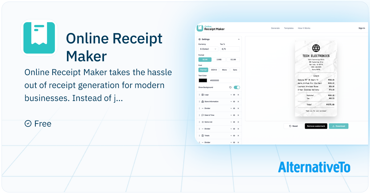 Online Receipt Maker: Generate professional business receipts ...
