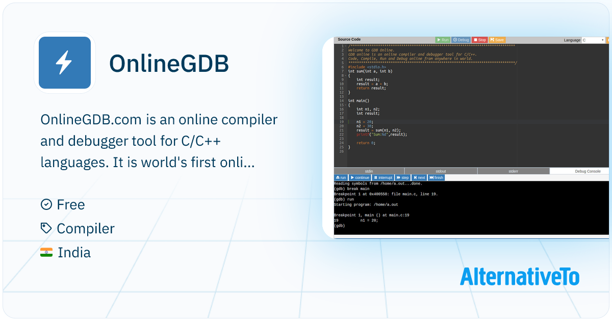 OnlineGDB: Com is an online compiler and debugger tool for C/C++ ...