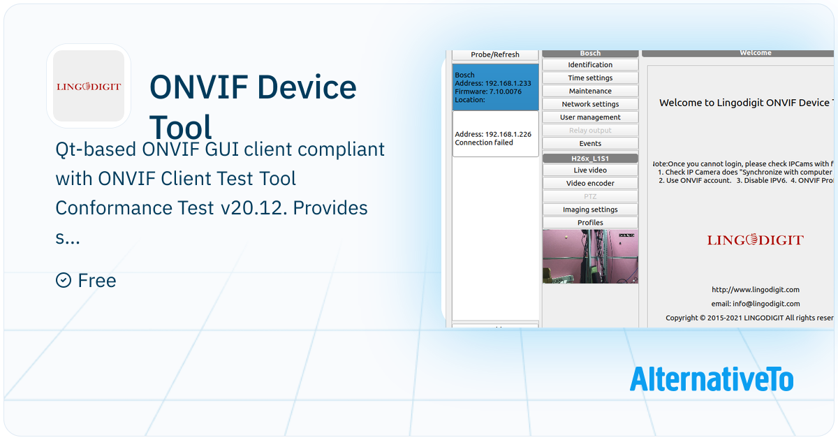 ONVIF Device Tool: ONVIF GUI software on Linux | AlternativeTo