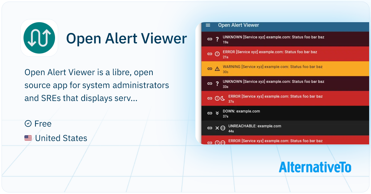 Open Alert Viewer: Network / service alert client for Android and Linux ...