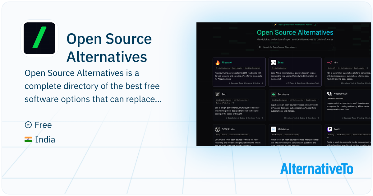 Open Source Alternatives: Handpicked Open Source Alternatives to Paid ...