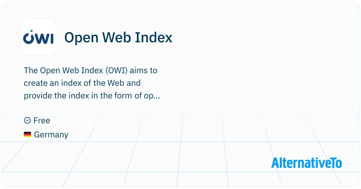 Open Web Index: The Open Web Index (OWI) aims to create an index ...