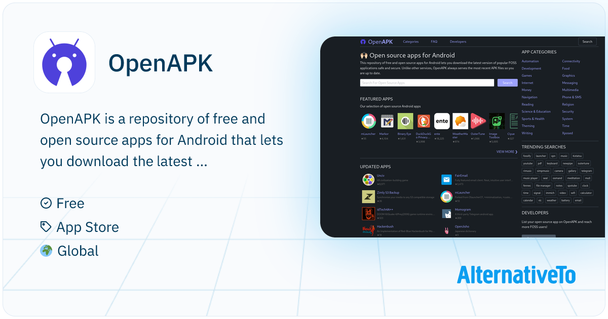 OpenAPK: Free open-source Android APK downloads, privacy-respecting ...