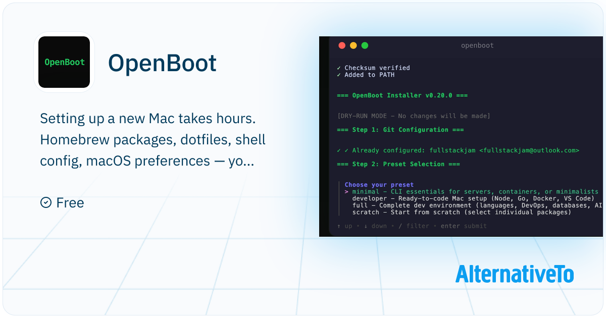 OpenBoot: Set up your Mac dev environment in one command — CLI + Web ...