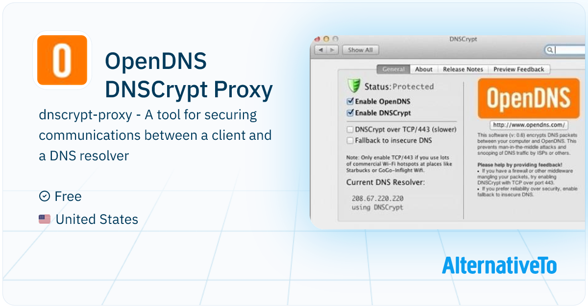 OpenDNS DNSCrypt Proxy: Dnscrypt-proxy - A tool for securing ...