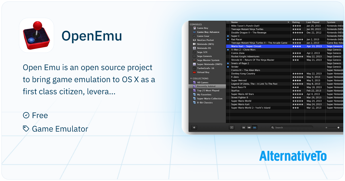 OpenEmu: Open-source, multi-emulator front-end for a unified gaming ...