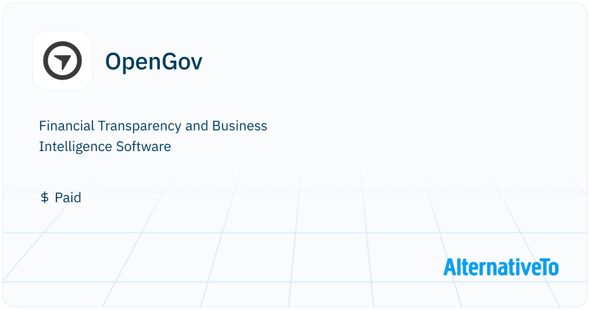 OpenGov: Financial Transparency and Business Intelligence | AlternativeTo