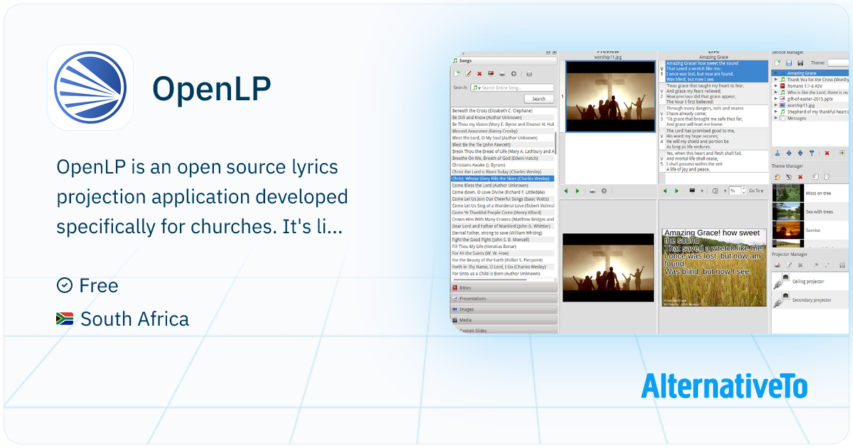OpenLP: Feature rich open-source church presentation platform that ...