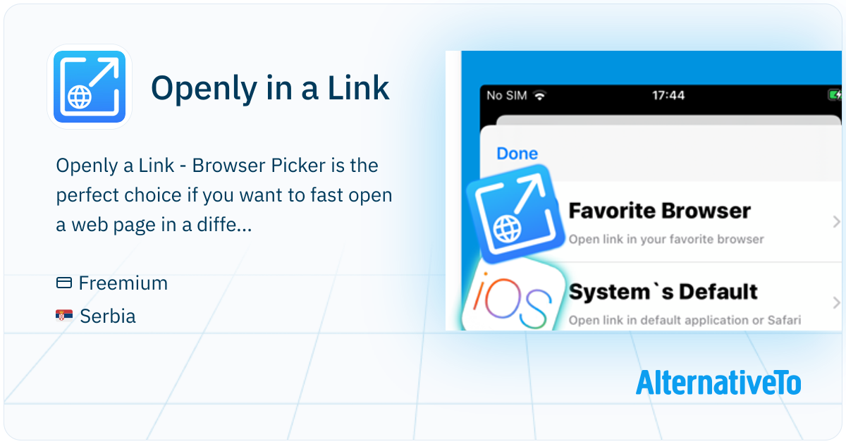 Openly in a Link: Open ANY Link in ANY browser | AlternativeTo