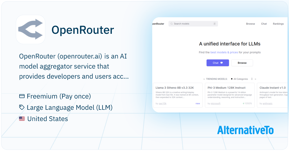 OpenRouter: An AI model aggregator service that provides developers and ...