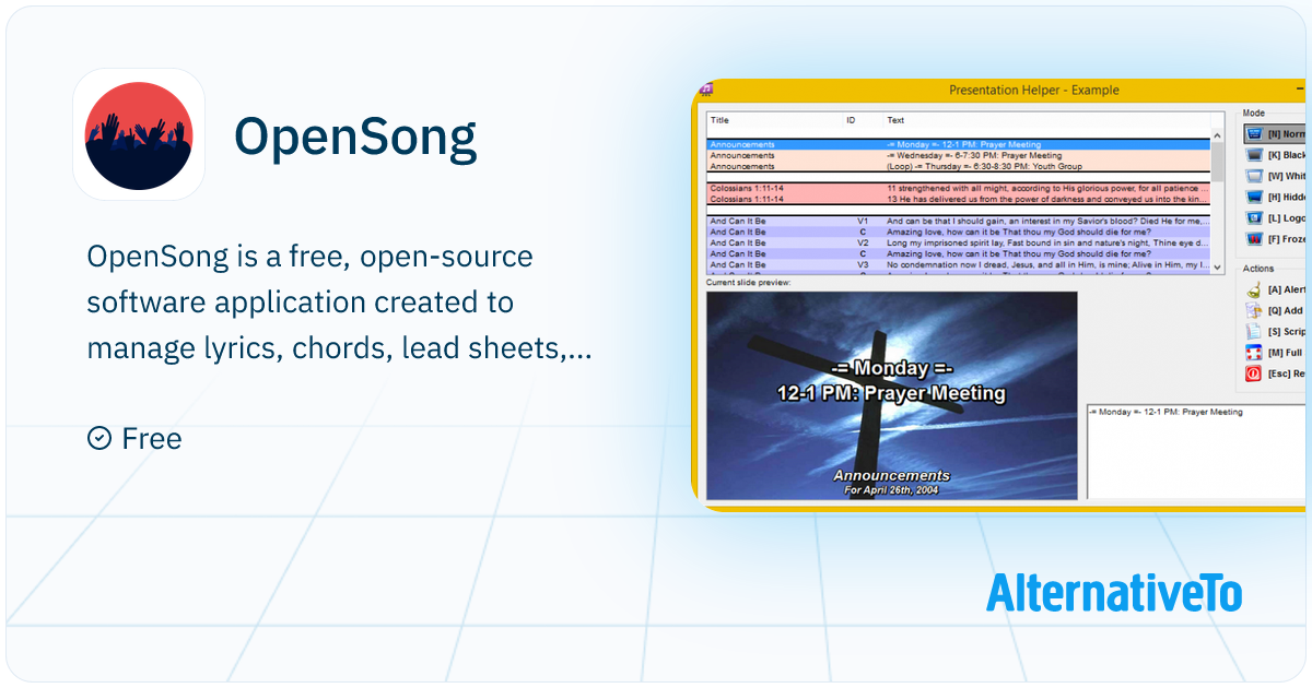 OpenSong: Free, open-source software | AlternativeTo