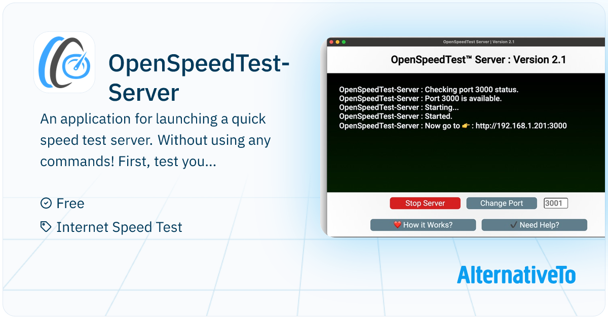 OpenSpeedTest-Server: Launch a Network Speed Test Server. | AlternativeTo