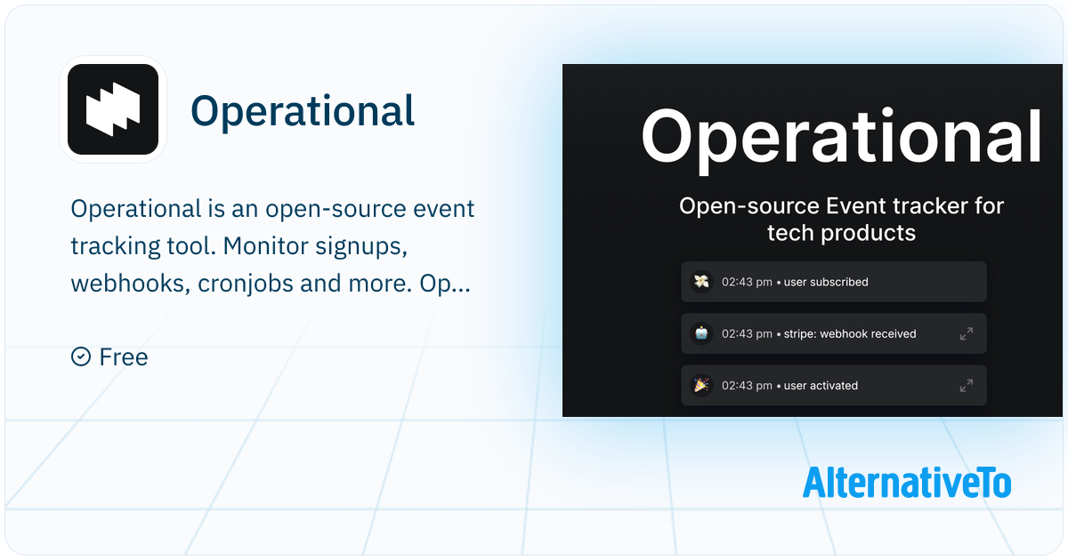 Operational: Event tracker for tech products. | AlternativeTo
