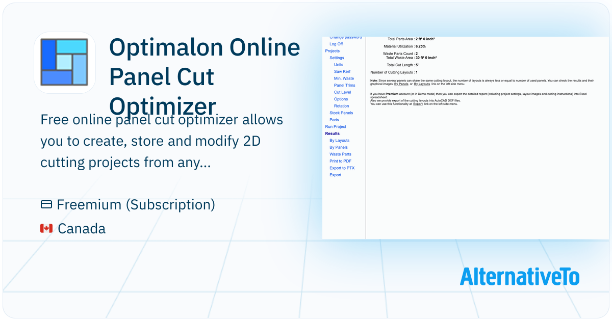 Optimalon Online Panel Cut Optimizer: Free 2D (Panel) Cutting ...