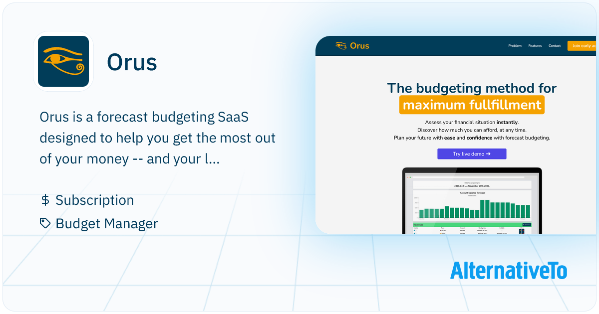 Orus: The budgeting method for maximum fulfilment. | AlternativeTo