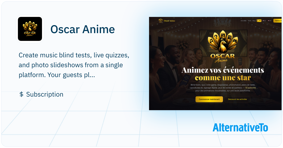 Oscar Anime: Create music blind tests, live quizzes, and photo ...