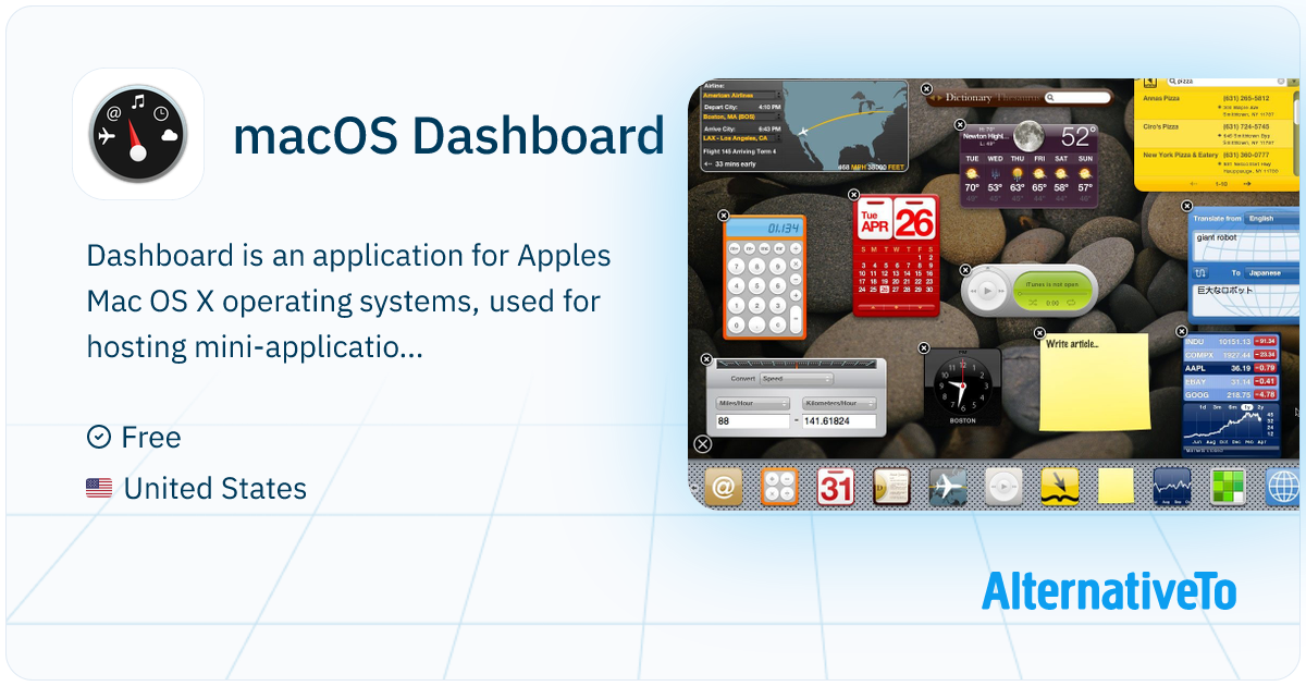 macOS Dashboard: Dashboard is a secondary desktop on macOS that holds ...