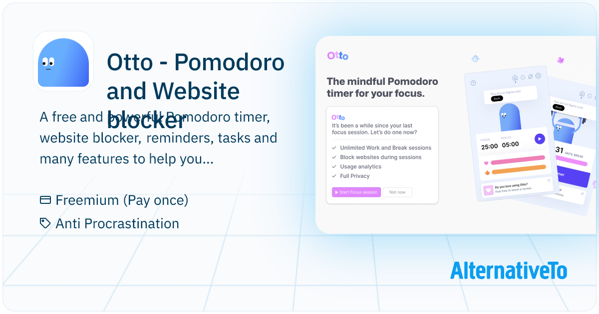 Otto - Pomodoro and Website blocker: Otto is the cutest Focus timer ...