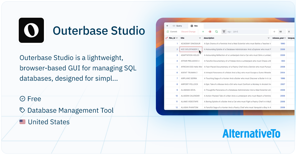 Outerbase Studio: Lightweight browser-based SQL GUI supporting multiple ...