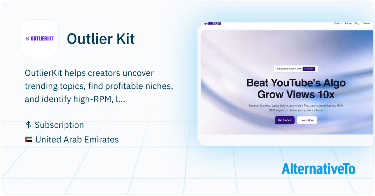 Outlier Kit: Discover YouTube niches, trends & Keywords to grow your ...