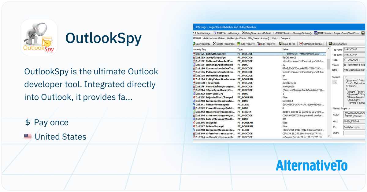 OutlookSpy: The ultimate Outlook developer tool | AlternativeTo