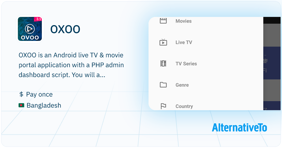 OXOO: Android live TV & movie portal with full-featured admin panel ...