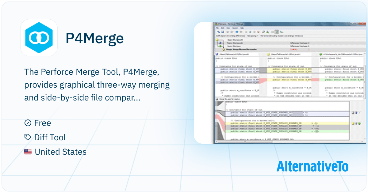 P4Merge: Uses color coding to allow users to visualize the differences ...