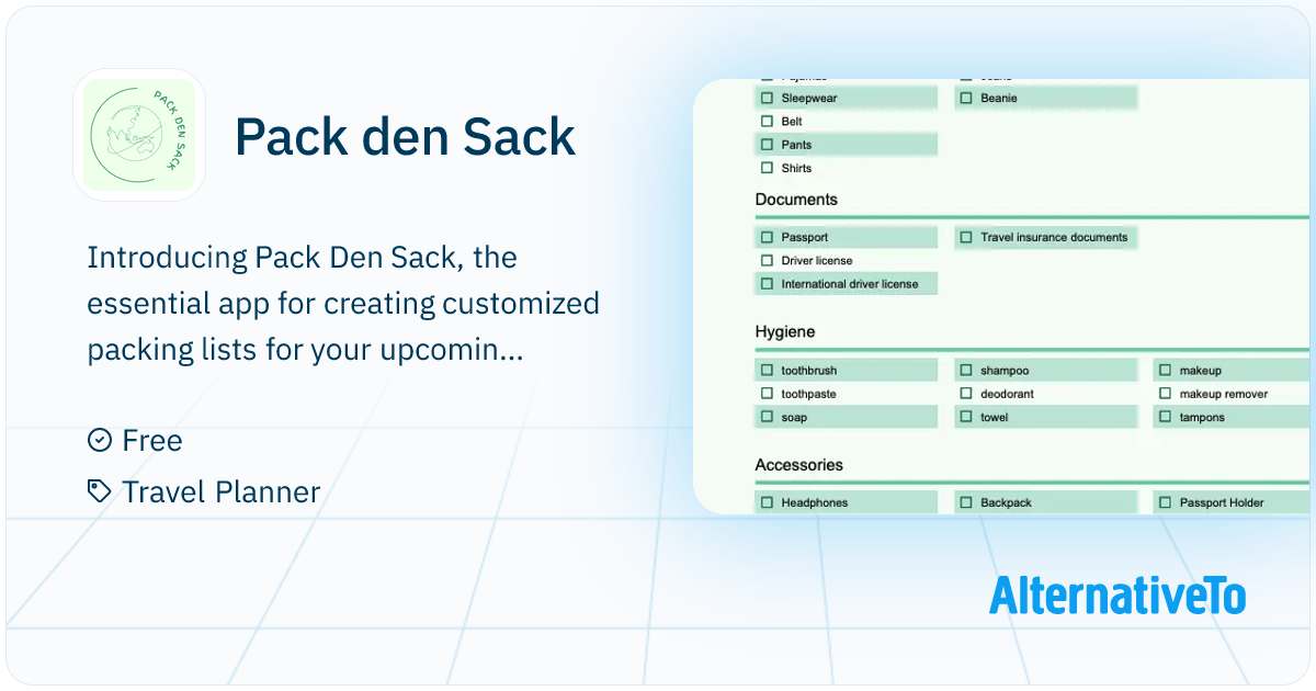 Pack den Sack: Your trip, your way: Pack den Sack generates ...