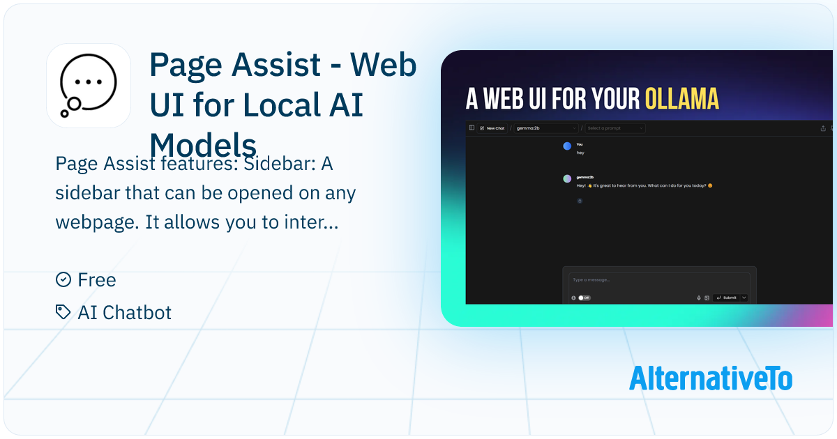 Page Assist - Web UI for Local AI Models: Use your locally running AI ...