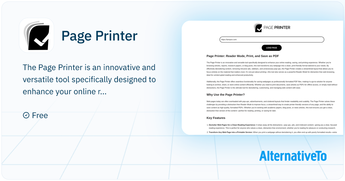 Page Printer: Convert any webpage into a print-friendly format, enjoy a ...