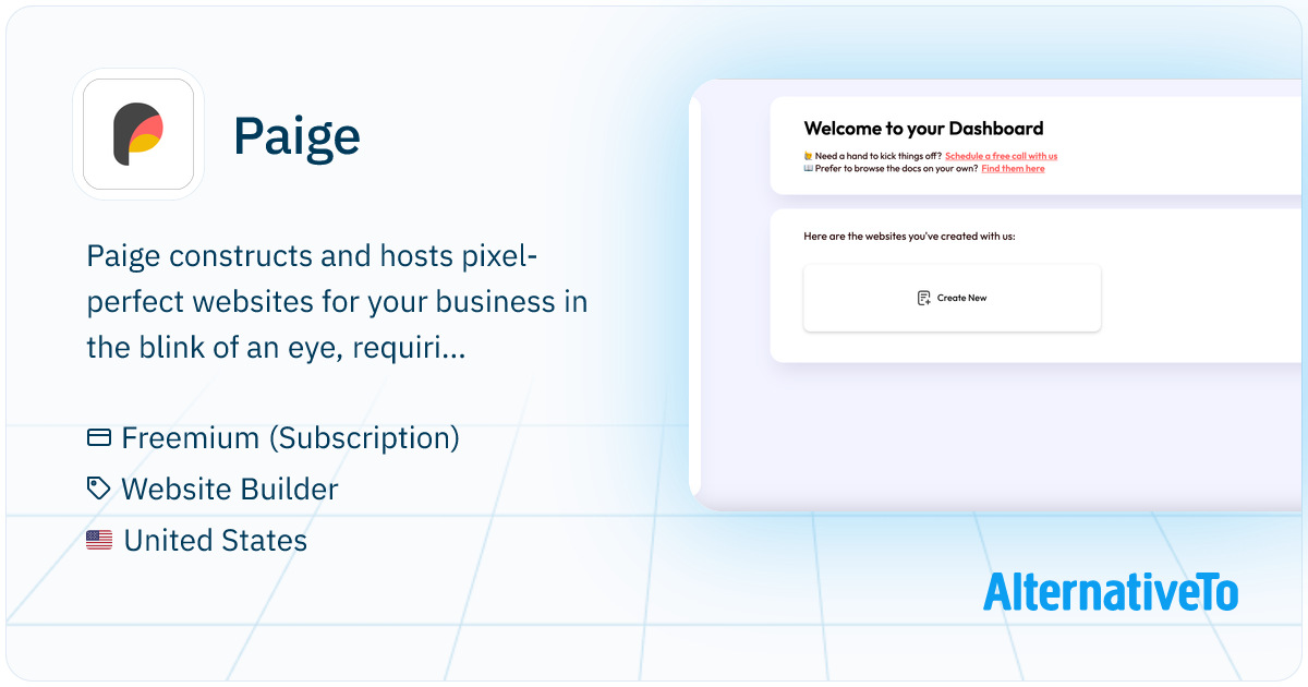 Paige: Designs, builds and edits your website with | AlternativeTo