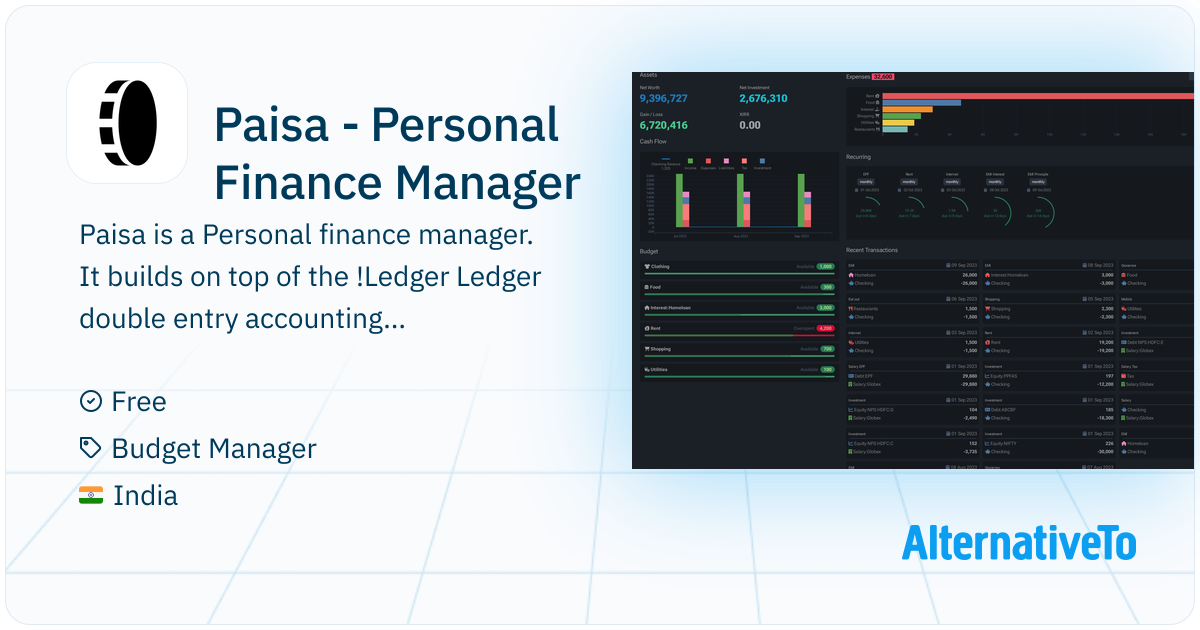 Paisa - Personal Finance Manager: Personal finance manager, built on ...