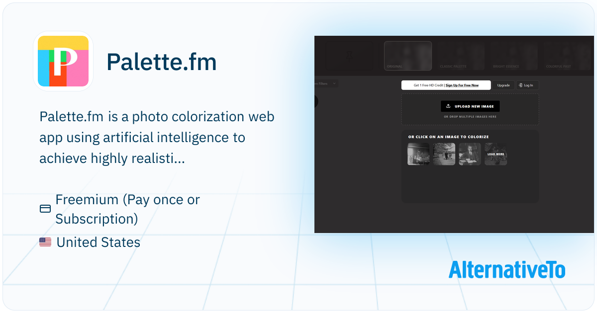 Palette.fm: AI photo colorization web app with 21+ filters | AlternativeTo