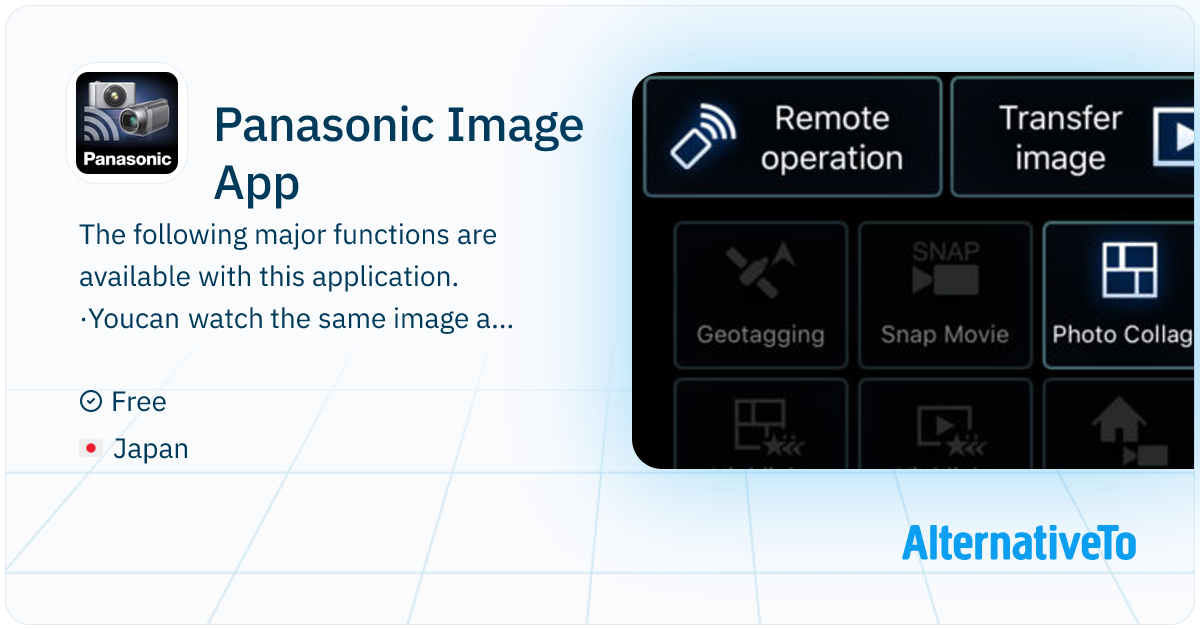 Panasonic Image App: Application that makes it possible to use your ...