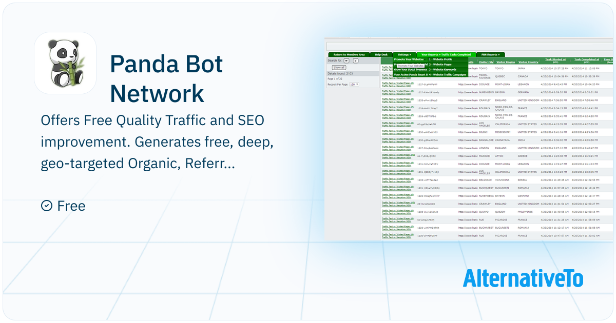 Panda Bot Network: Generates free, deep, geo-targeted Organic, Referral ...