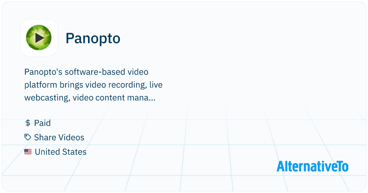 Panopto: 's software-based video platform | AlternativeTo