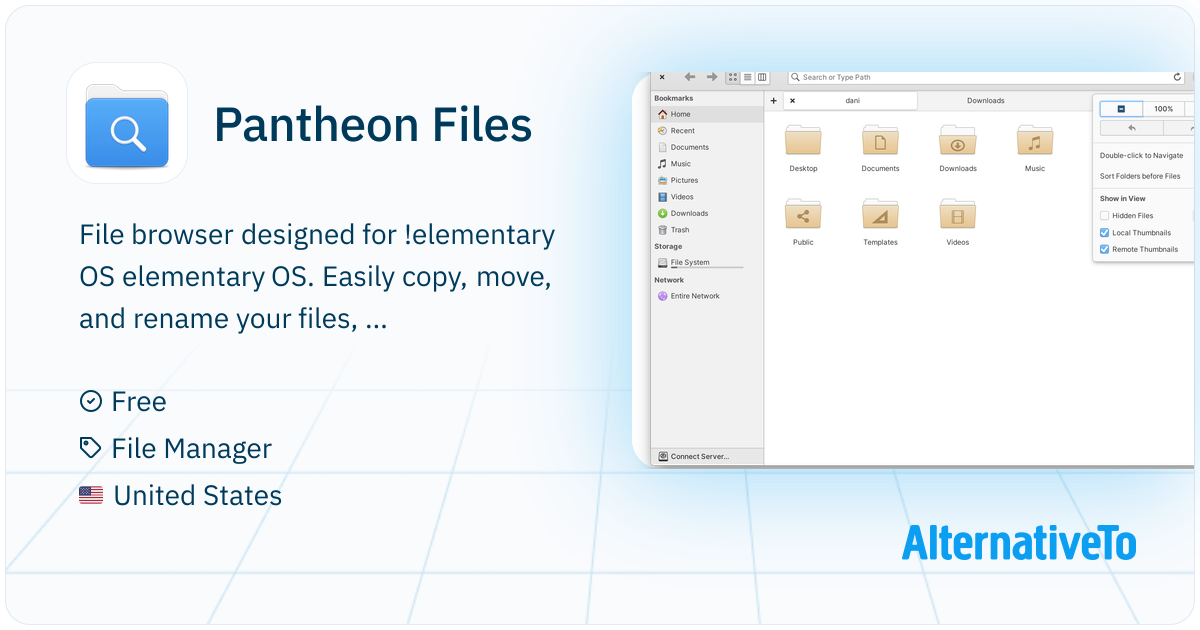 Pantheon Files: File browser designed for http://alternativeto.net ...