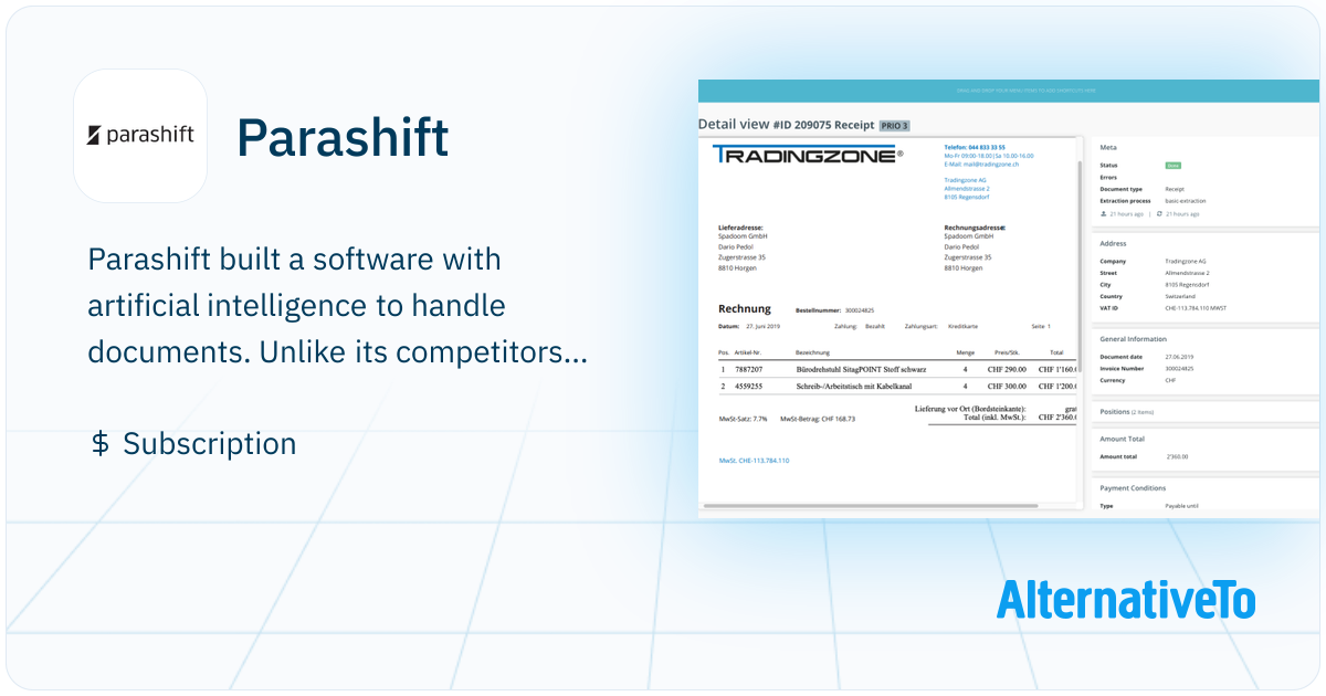Parashift: AI-powered, cloud-based data capture solution for documents ...