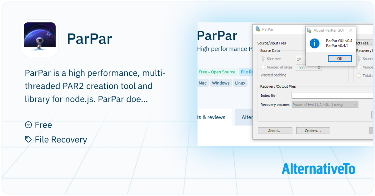 ParPar: High performance, multi-threaded PAR2 | AlternativeTo