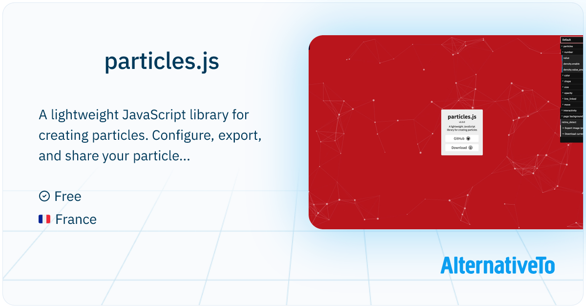 particles.js: A lightweight JavaScript library for creating particles | AlternativeTo