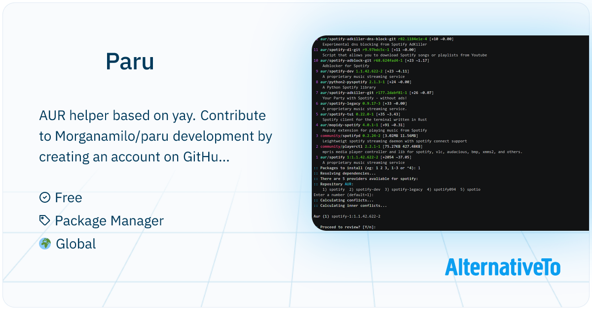 Paru: AUR helper written in Rust and based on the design of yay ...