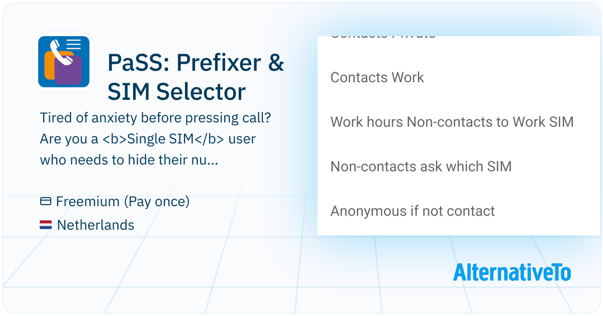 PaSS: Prefixer & SIM Selector: Android App for automatic prefix ...