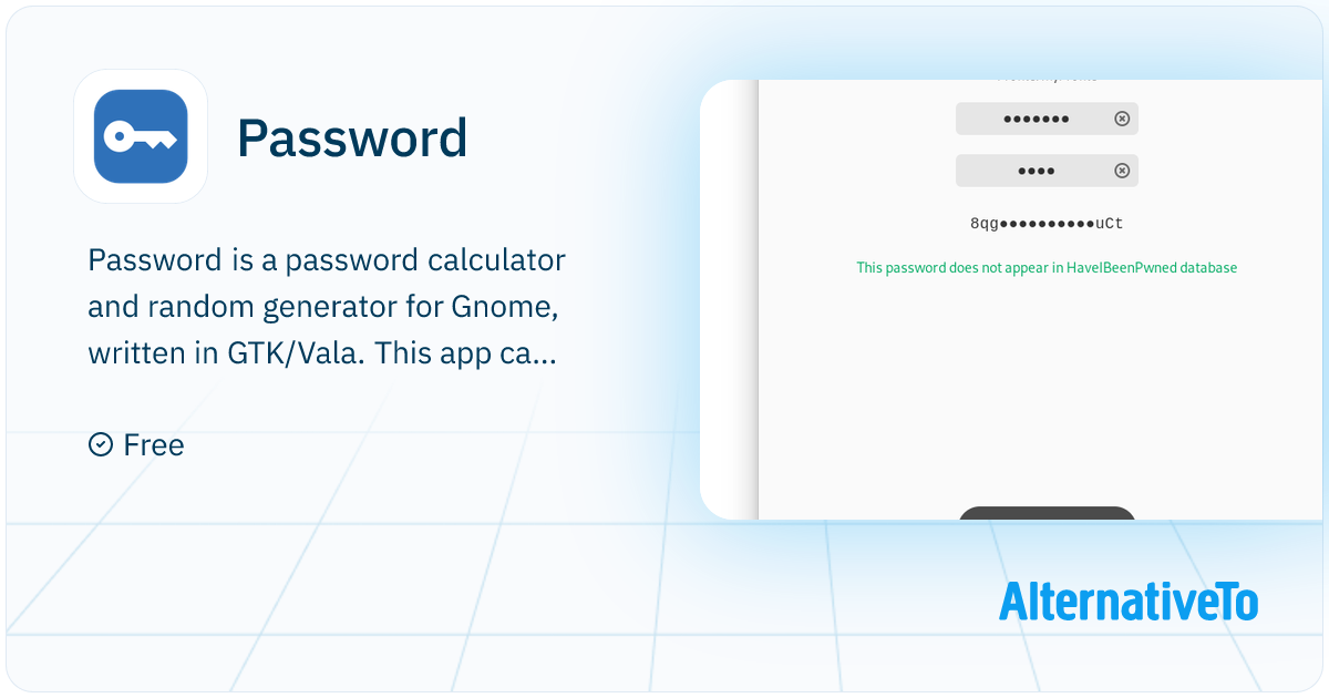 Password: Password calculator and random generator for Gnome, written ...