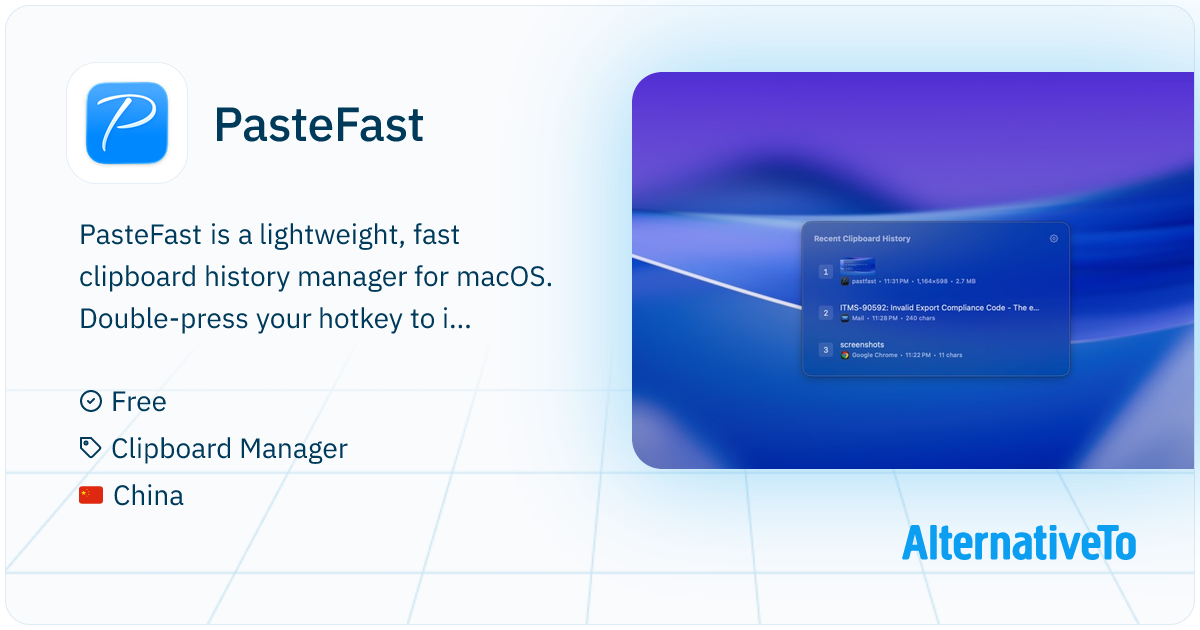 PasteFast: Lightweight, fast clipboard history manager for macOS ...