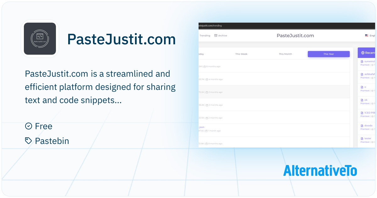 PasteJustit.com: User-friendly platform for sharing text and code ...